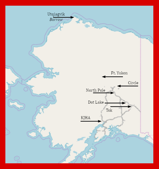 Location of KJNP Radio Transmitters.